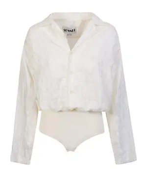 Sunnei Logo-jacquard Buttoned Bodysuit - White
