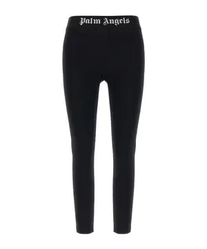 Palm Angels Logo Waistband Stretched Leggings