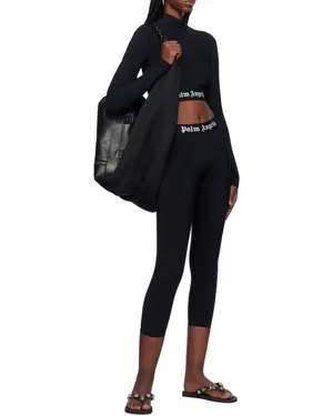 Palm Angels Logo Waistband Stretched Leggings