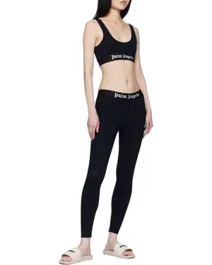 Palm Angels Logo Waistband Stretched Leggings