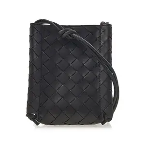 Bottega Veneta Intrecciato Shoulder Bag - Black