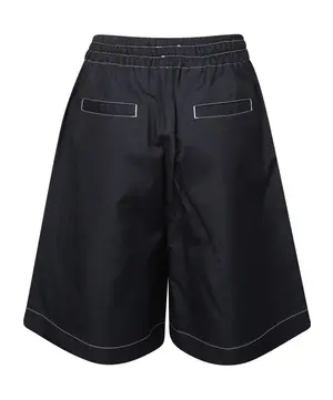 Sunnei Wide Leg Elastic Waist Shorts - Black