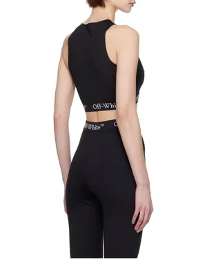 Off-White Zip-up Crewneck Sleeveless Top