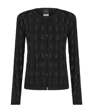 Pinko Crewneck Open Knitted Cardigan - Black