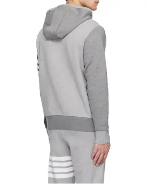 Thom Browne Logo Detailed Drawstring Hoodie