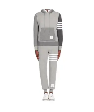 Thom Browne Logo Detailed Drawstring Hoodie