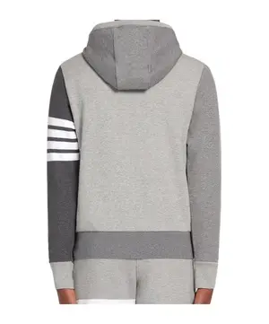 Thom Browne Logo Detailed Drawstring Hoodie