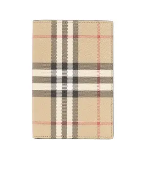 Burberry Checkered Bifold Wallet - Nude