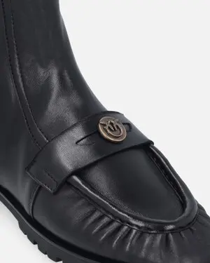 Pinko Love Birds Logo Plaque Booties