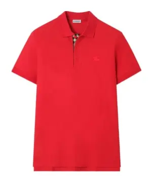 Burberry Ekd Embroidered Short Sleeved Polo Shirt - Currant Red