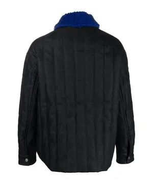 Sunnei Color-blocked Collar Button Casual Jacket