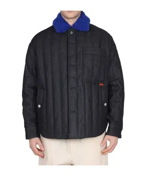 Sunnei Color-blocked Collar Button Casual Jacket