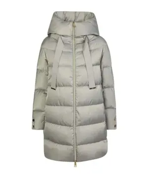 Herno Zip-up Drawstring Hooded Jacket - Gray