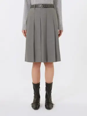 Max Mara Belted Pleated Midi Skirt