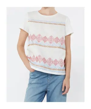 Max Mara Geometric Embroidery T-shirt - White
