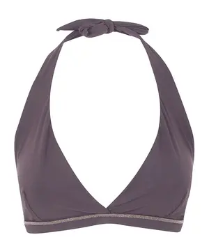 Brunello Cucinelli Tie-front Bikini Top - Black