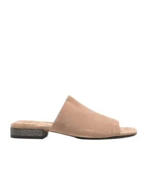 Brunello Cucinelli Suede Mules - Nude