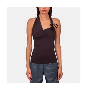 Paloma Wool Simulet Halter Top With Appliqué And Eyelets