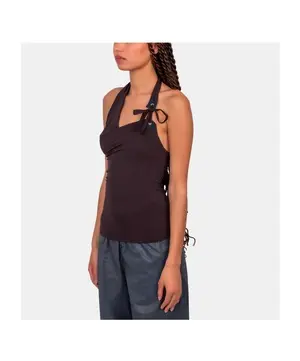 Paloma Wool Simulet Halter Top With Appliqué And Eyelets