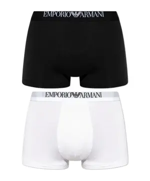 Emporio Armani Logo Waistband Boxer Briefs - Black
