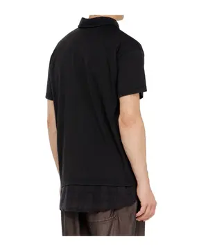DIESEL® Jersey Polo Shirt With Check Flannel Trims