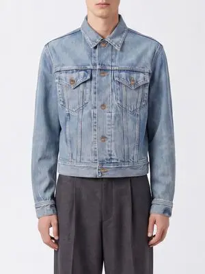 Celine Trucker Jacket In Cotton Denim - Blue