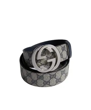 Gucci Reversible Belt With Interlocking G Buckle - Blue