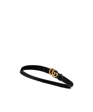 Gucci Gg Marmont Thin Belt - Black