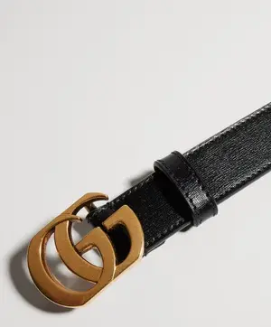 Gucci Gg Marmont Thin Belt - Black