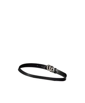Gucci Cut Gg Marmont Thin Belt - Black
