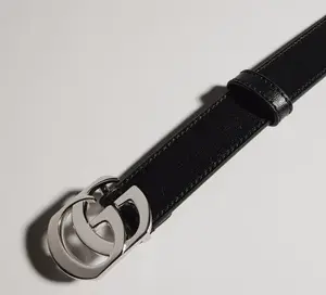 Gucci Cut Gg Marmont Thin Belt - Black