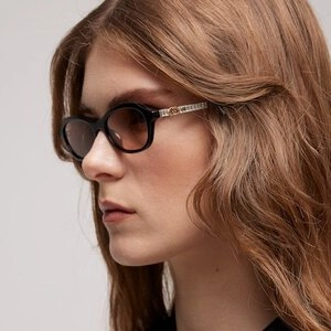 Gucci Oval Frame Sunglasses - Black