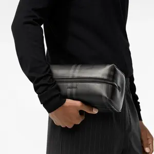 Burberry City Check Travel Pouch - Iron-gray