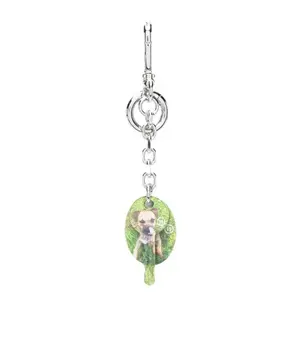 MAISON MARGIELA Dog-print Oval Pendant Keychain