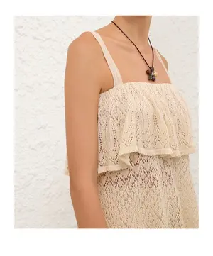Zimmermann Mahon Ruffled Pointelle-knit Top