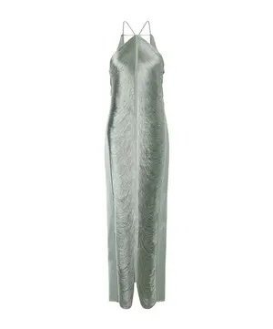 Cult Gaia Satin-trimmed Mesh Gown