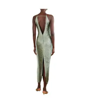 Cult Gaia Satin-trimmed Mesh Gown