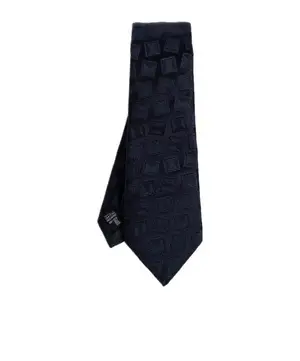 Giorgio Armani Geometric Square Pattern Tie - Black