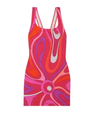 Emilio Pucci Printed Stretch-jersey Mini Dress - Red