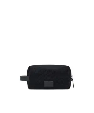 Giorgio Armani Beauty Case In Mesh And Leather - Black