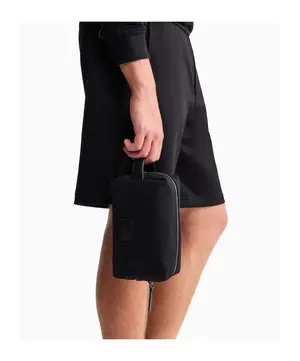 Giorgio Armani Beauty Case In Mesh And Leather