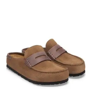 BIRKENSTOCK Naples Wrapped Suede Moc Toe Clogs