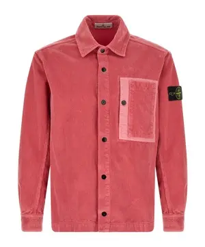 Stone Island Logo Patch Corduroy Shirt - No