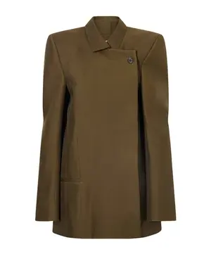 Khaite Wool And Silk-blend Blazer - Green