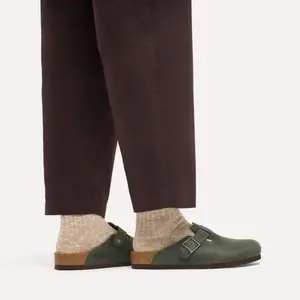 BIRKENSTOCK Boston Natural Leather Oiled Clogs