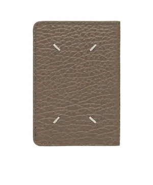 MAISON MARGIELA Four Stitches Grained Leather Card Holder - Brown