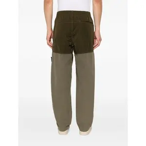 Stone Island Loose Fit Trousers With Elastic Waist And Pocket Details