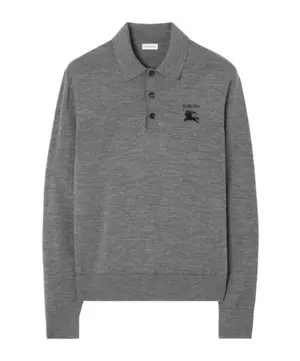 Burberry Long-sleeve Knight Wool Polo Shirt