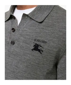 Burberry Long-sleeve Knight Wool Polo Shirt