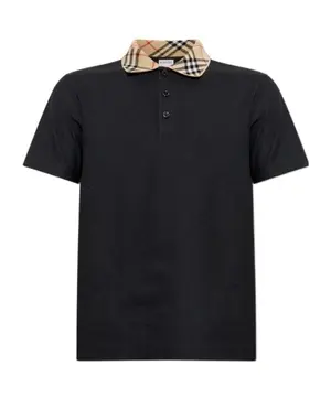 Burberry Check Collar Short Sleeved Polo Shirt